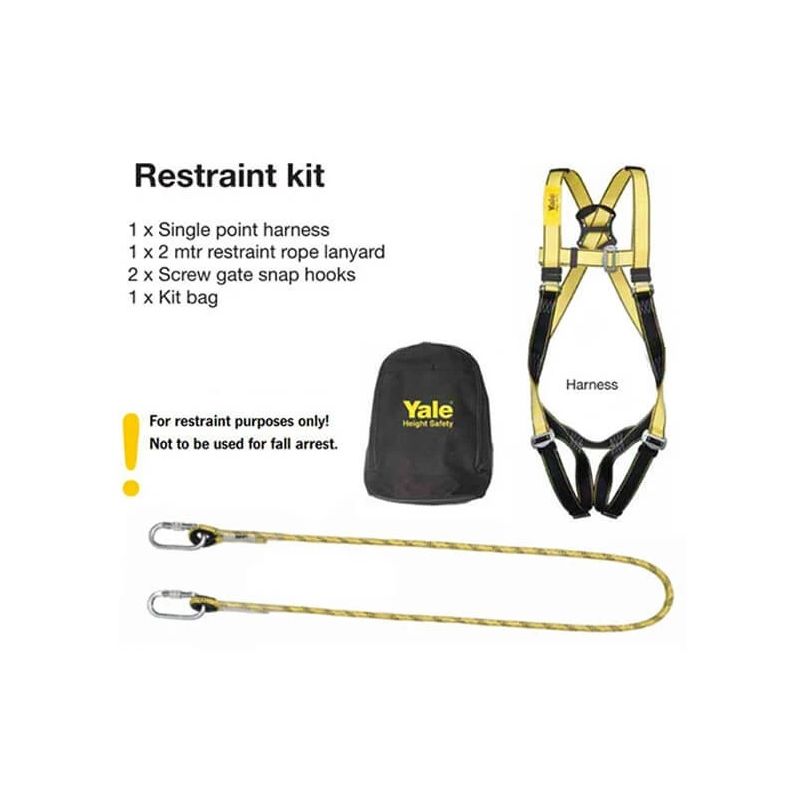 Restraint Single Point Harness and Lanyard Kit, 120 kg WLL