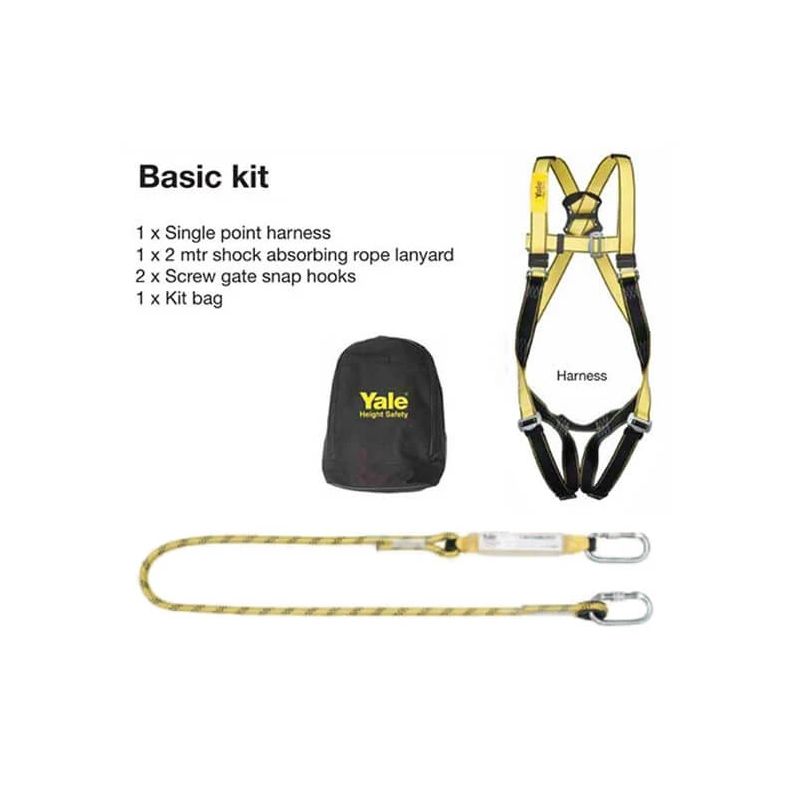 Height Safety, Fall Arrest Single Point Harness and Lanyard Kit