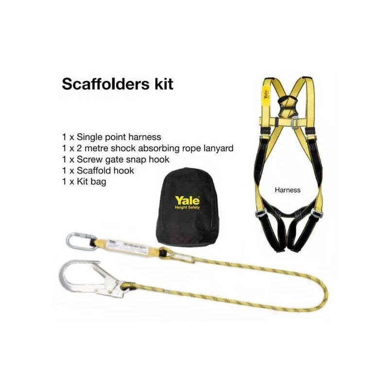 Complete Safety Harness and Lanyard with Scaffold Hook Attachment
