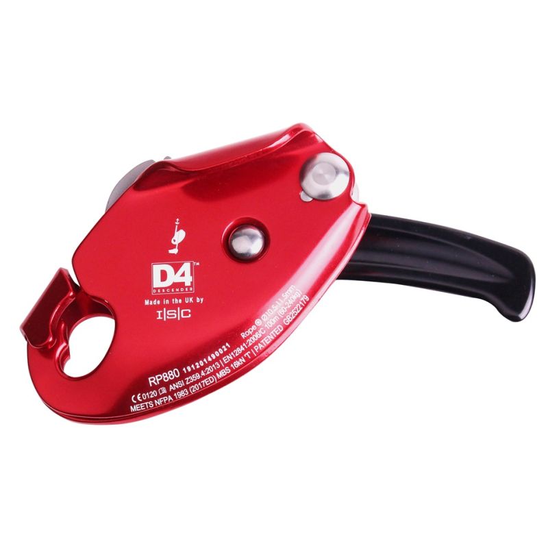 D4 Work/Rescue Descender - Smooth, Controlled Descent with Auto-Lock Safety