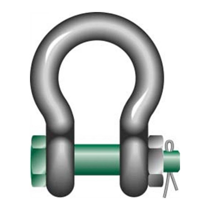 Green Pin Bow Shackle with Safety Bolt - G4163