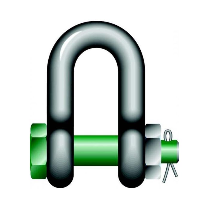 Green Pin D Shackle with Safety Bolt - G4153