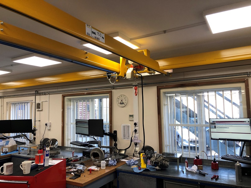 Light Crane System and Monorail Beam With Electric Hoist Installed in ...